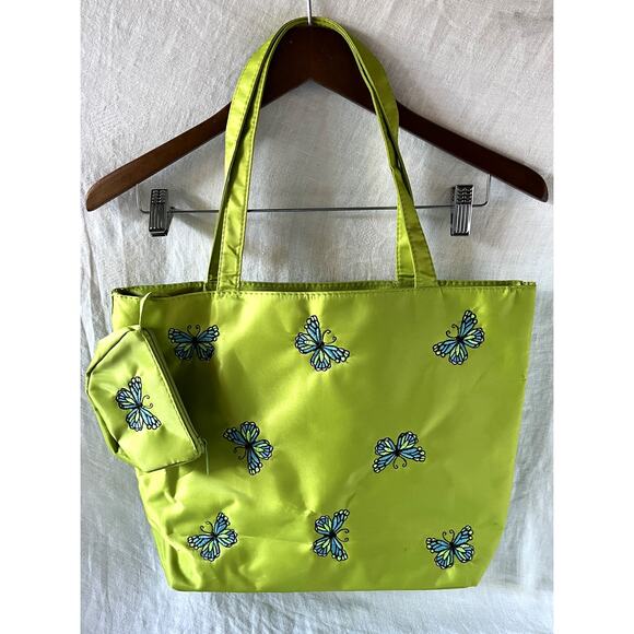 Unbranded | Bags | Butterfly Embroidered Plastic Beach Tote Bag With ...